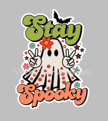 Halloween stay spooky ghost clear acrylic blanks for badge reels with ...