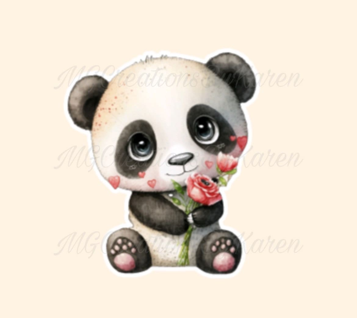 Panda clear acrylic blanks for badge reels with matching vinyl decal ...