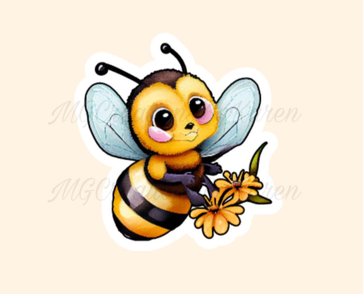 2” Bee clear acrylic blanks for badge reels with matching vinyl decal ...
