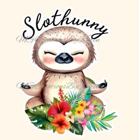 Sloth clear acrylic blanks for badge reels with matching vinyl decal ...